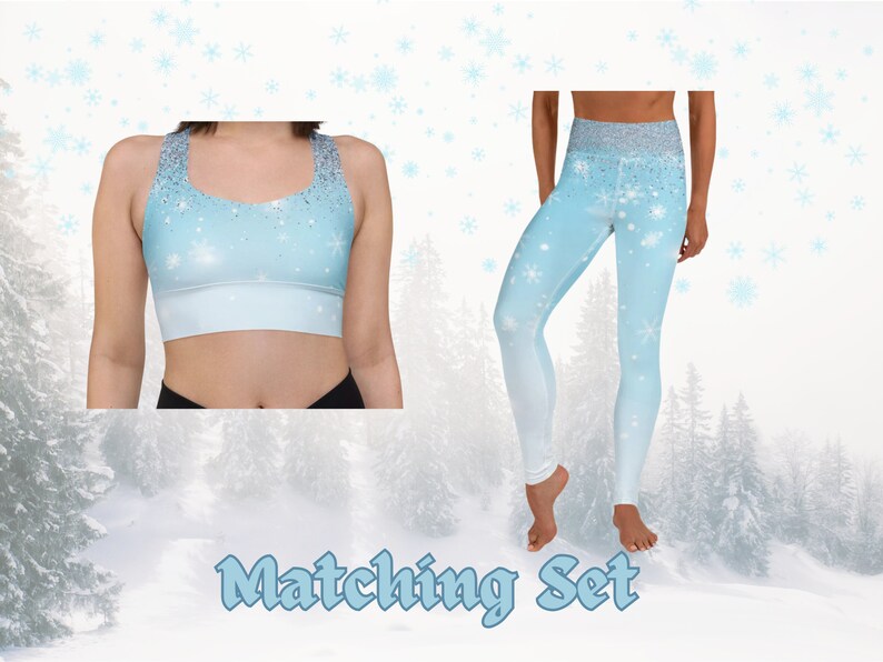 Disney Womens Frozen Elsa Leggings Snowflake Yoga Leggings, Winter ...