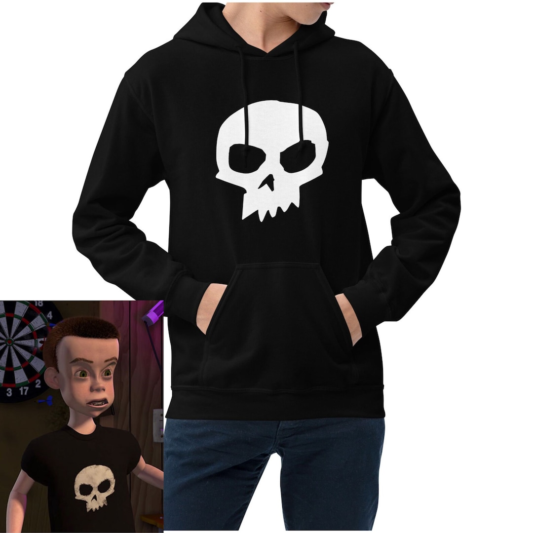 Disney Toy Story Sweater Sid With Skull Unisex Hoodie Black Sweater Disney Bounding Cosplay ...