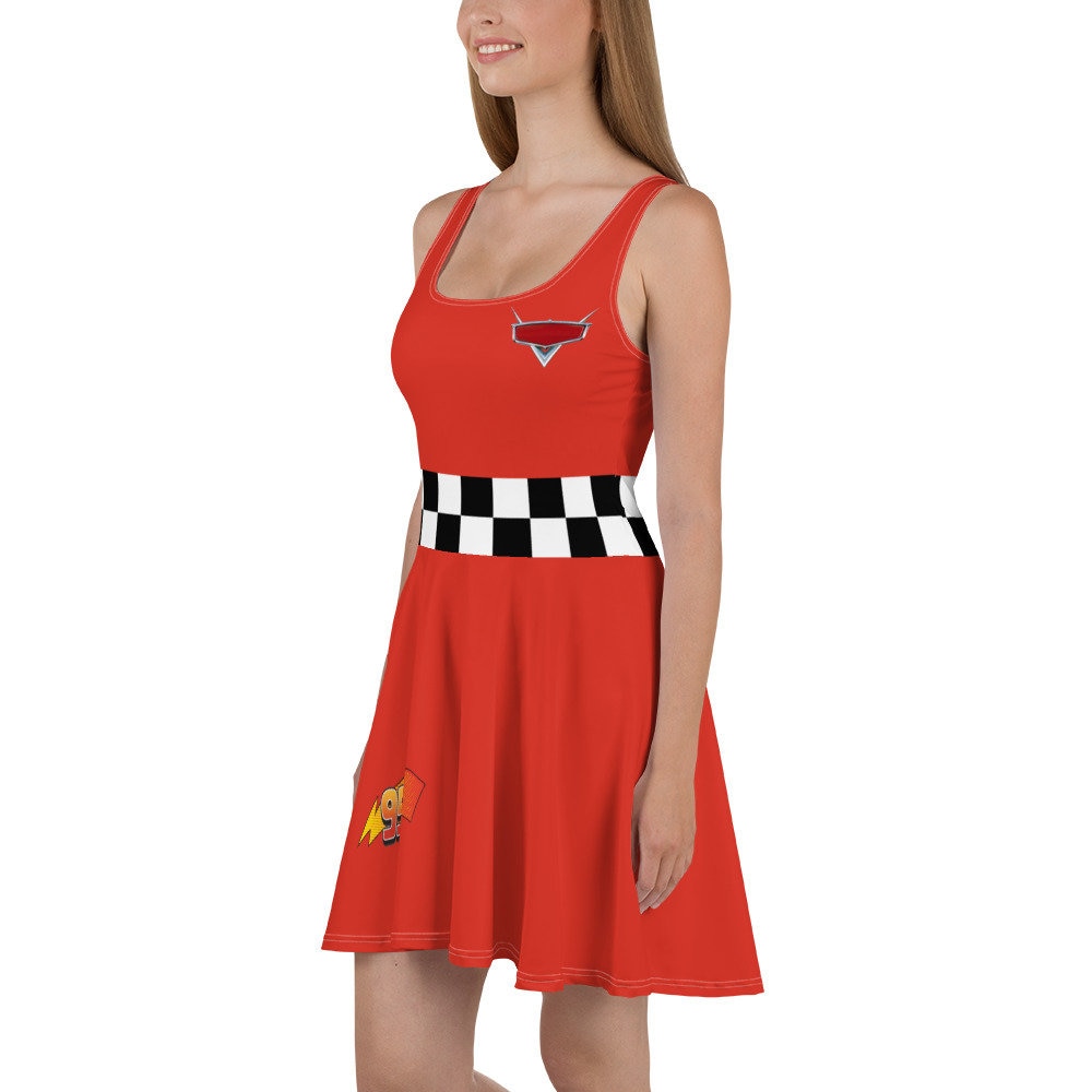 Women's Disney Dress Cars Lightning Mcqueen Running Dress Cosplay ...