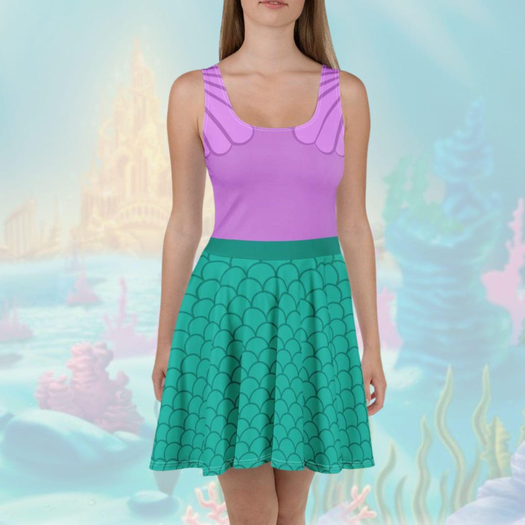 Ariel Little Mermaid Dress Womens Disney Costume Cosplay Run Disney ...