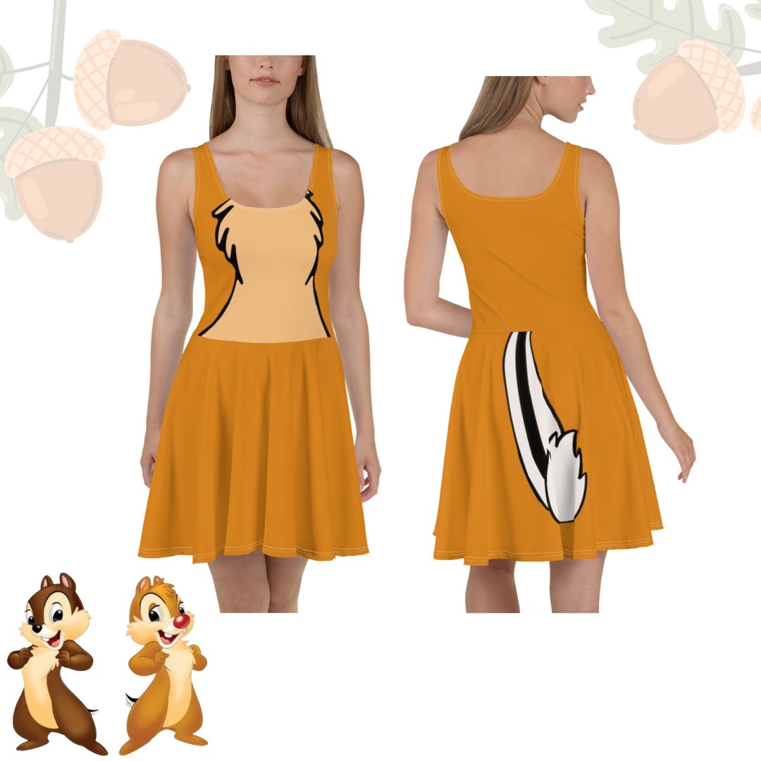 Womens Disney Dress Dale Chipmunk Running Dress Cosplay Chip and Dale ...