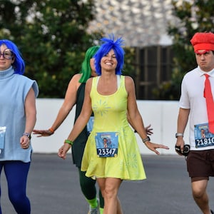 Womens Disney Joy Dress Inside Out Costume Adult Running Dress Skirt ...