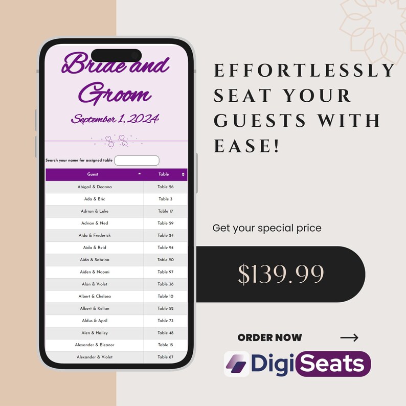 QR Code Digital Seating Chart for Weddings and Events Find Your Seat ...