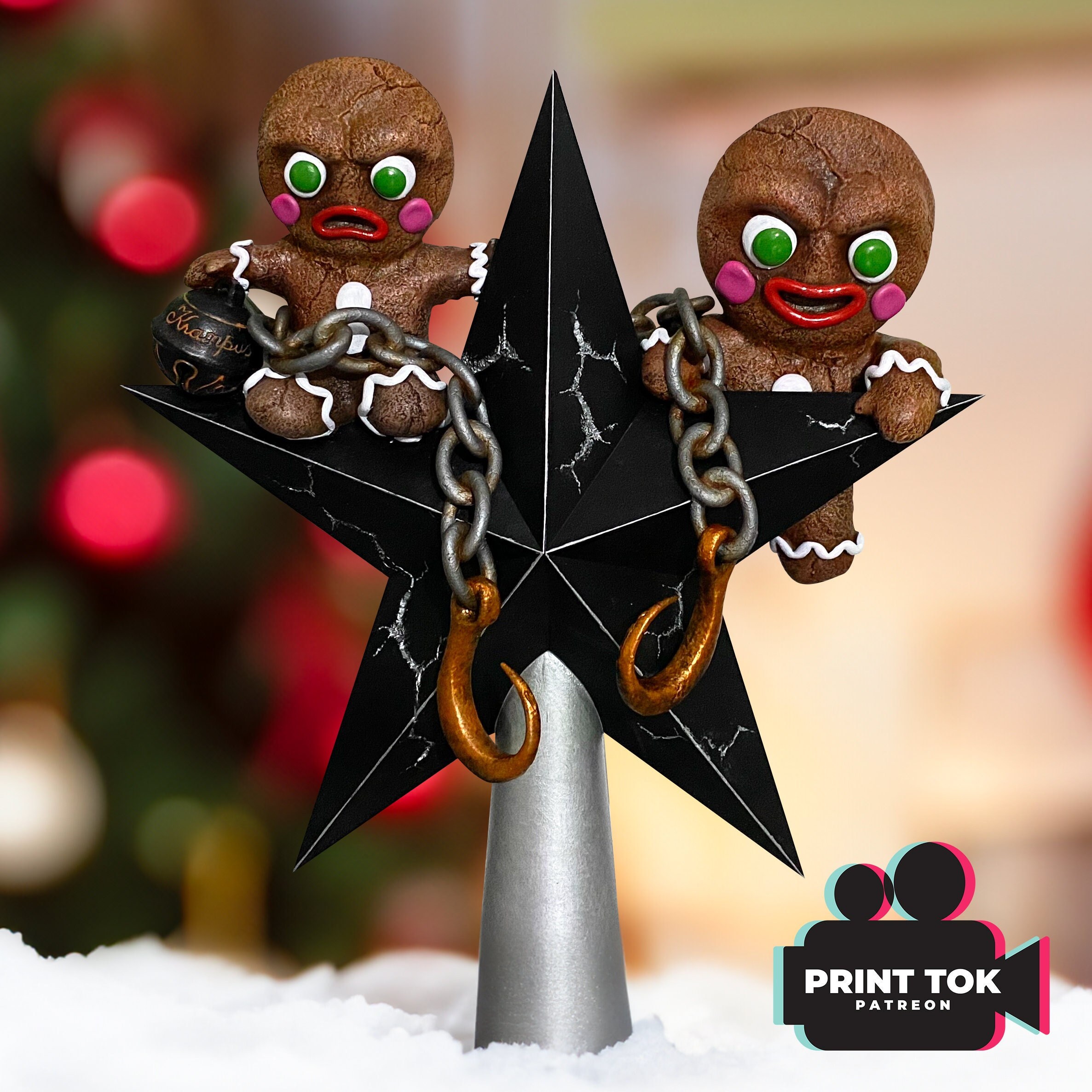 Krampus Gingerbread Tree Topper Star - Etsy