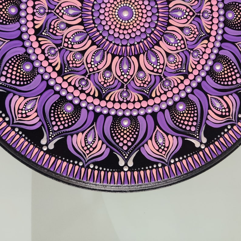 Dot Mandala Art, Purple and Pink Mandala,hand Painted,14 Inch Round ...