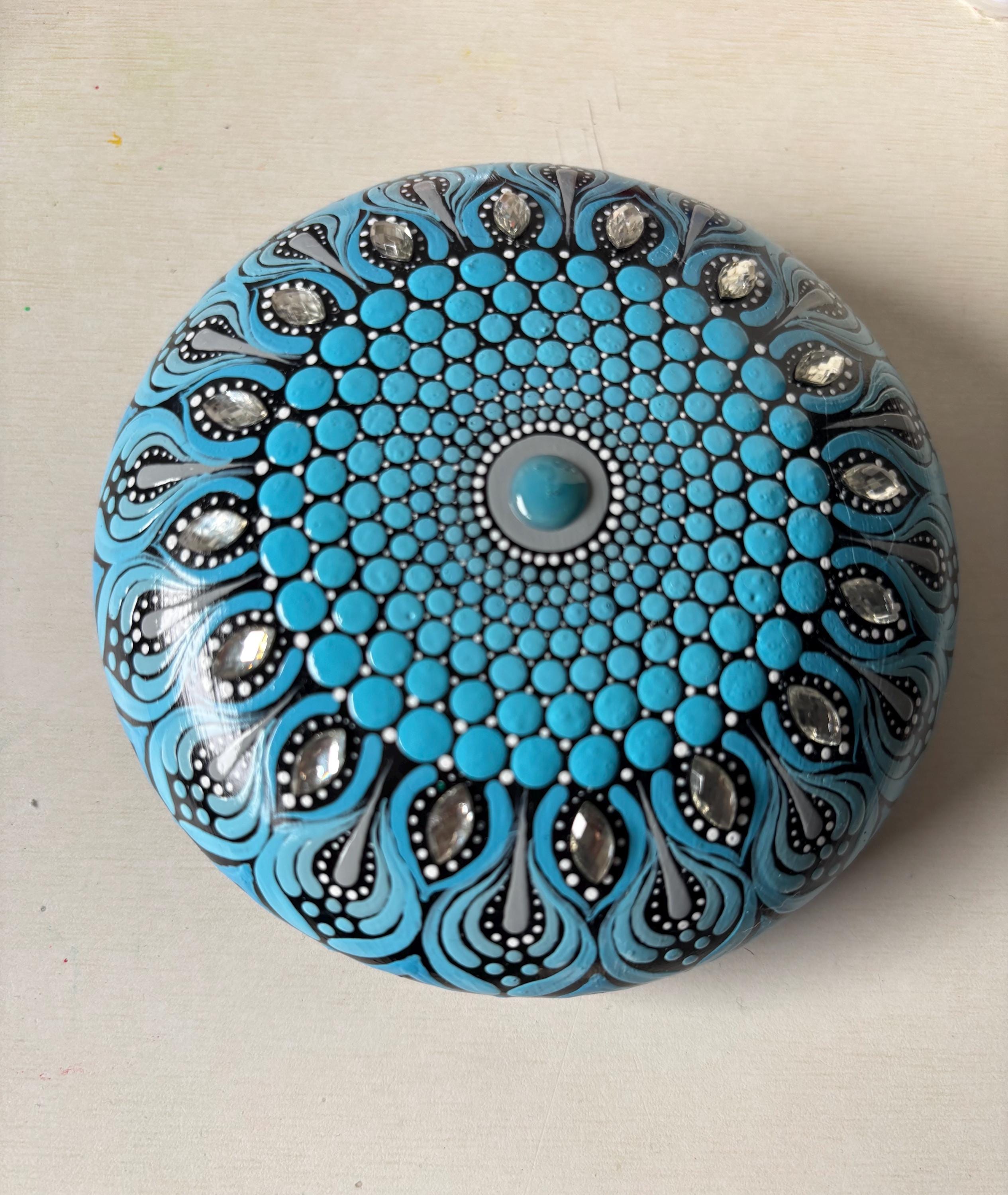 4mandala Rock,hand Painted Stone,dot Mandala Art,meditation Stone,hand ...