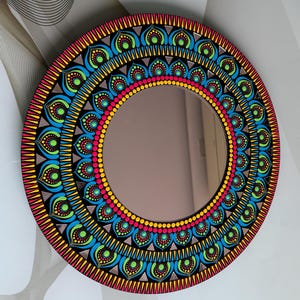 Mandala Mirror,multicoloured , Acrylic Colour,hand Painted,wall Art,16 ...