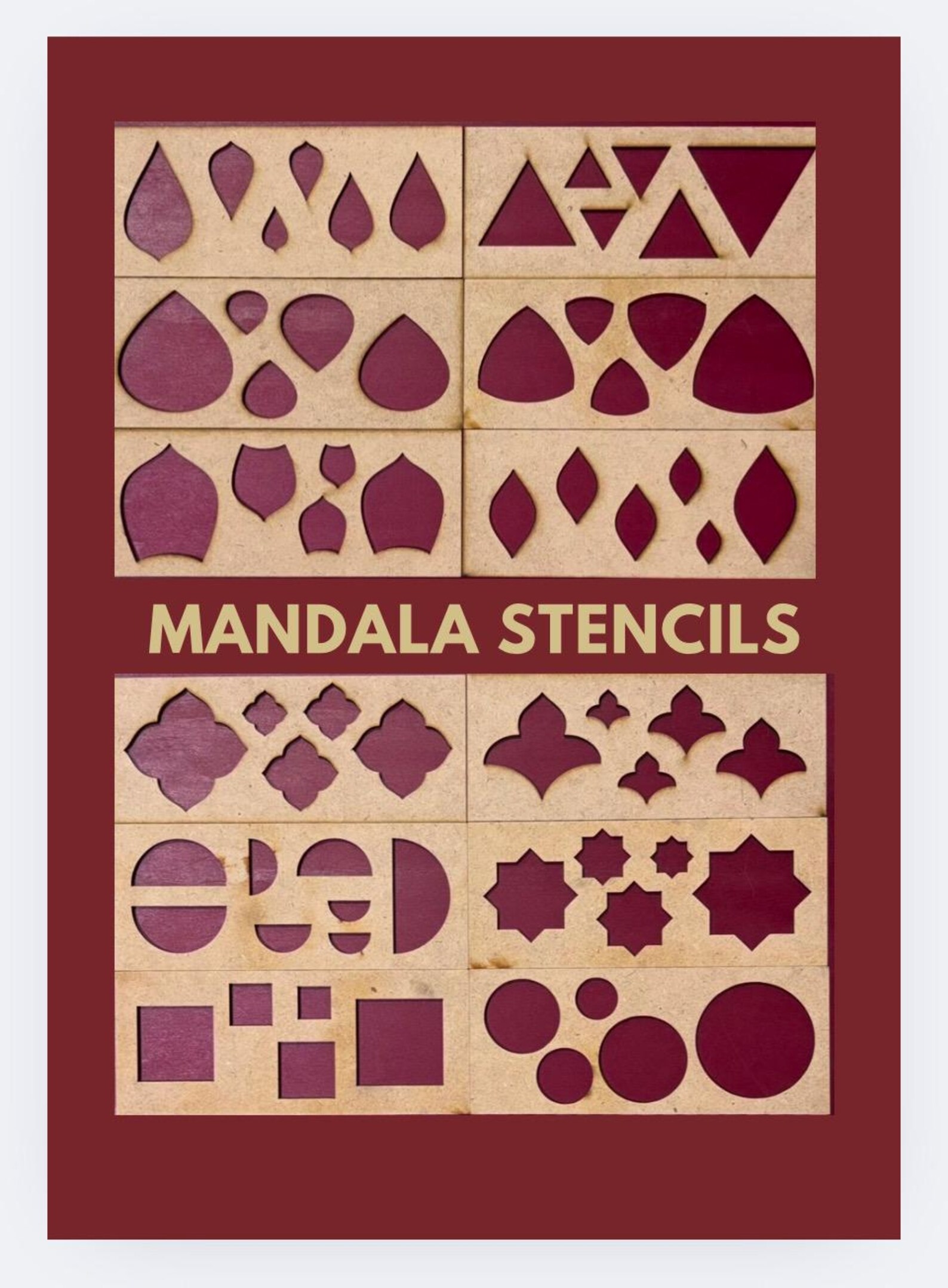 Mandala Art Stencils,12 Shapes,different Sizes ,mandala Tools,dot Art ...