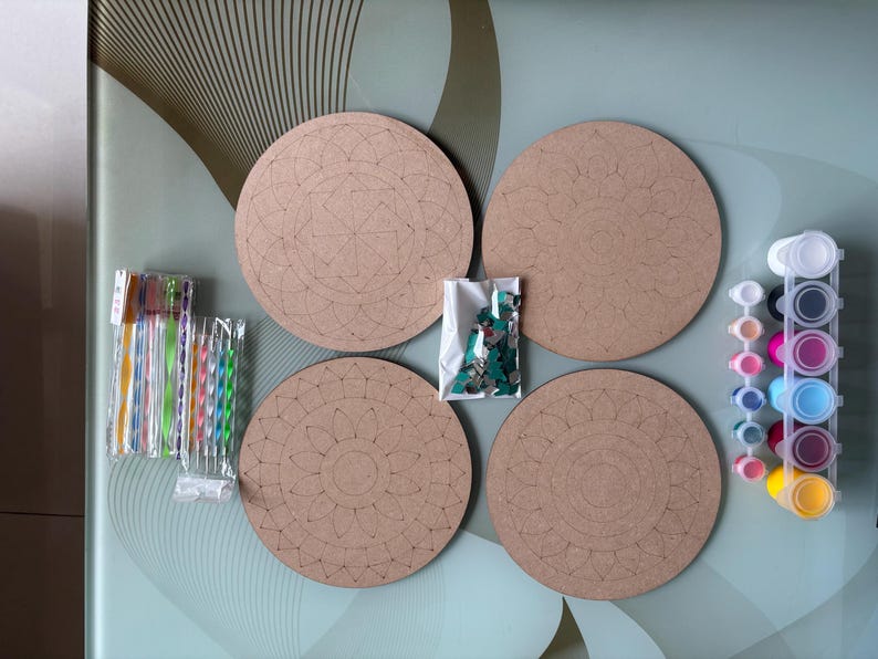 DIY Mandala Art Kit for Beginners,pre Marked Mandala Base,mandala Wall ...