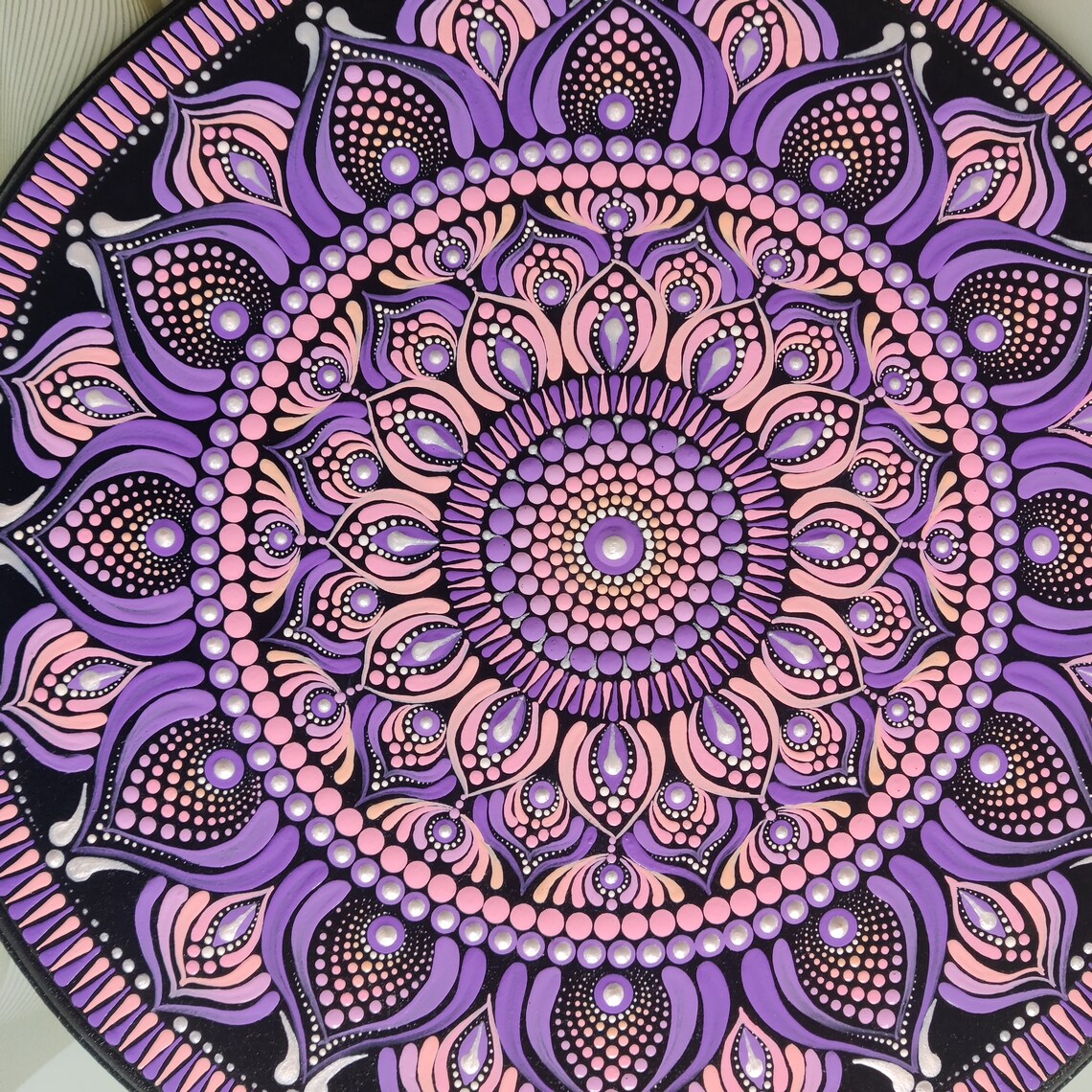 Dot Mandala Art, Purple and Pink Mandala,hand Painted,14 Inch Round ...