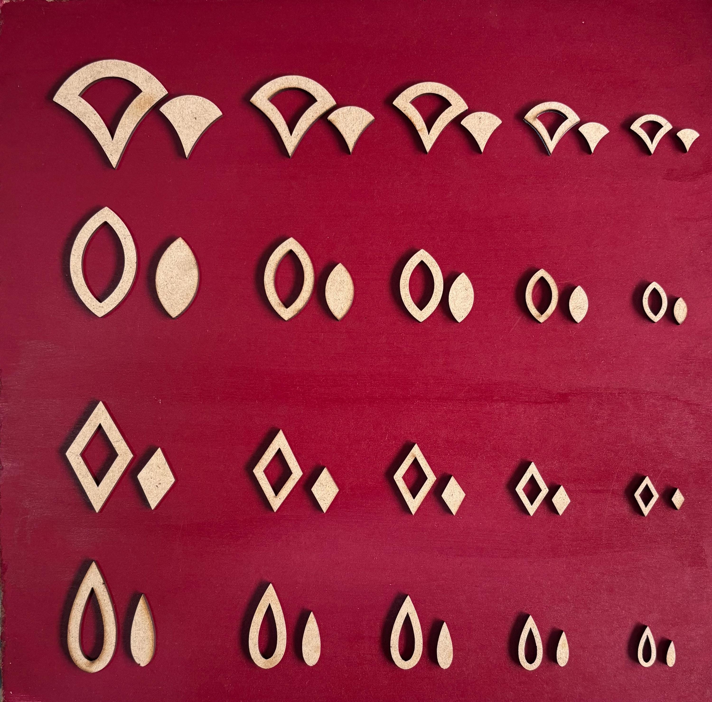 Mandala Art Stencils,8 Shapes,80 Mdf Cutouts,geometric Shapes Stencils ...