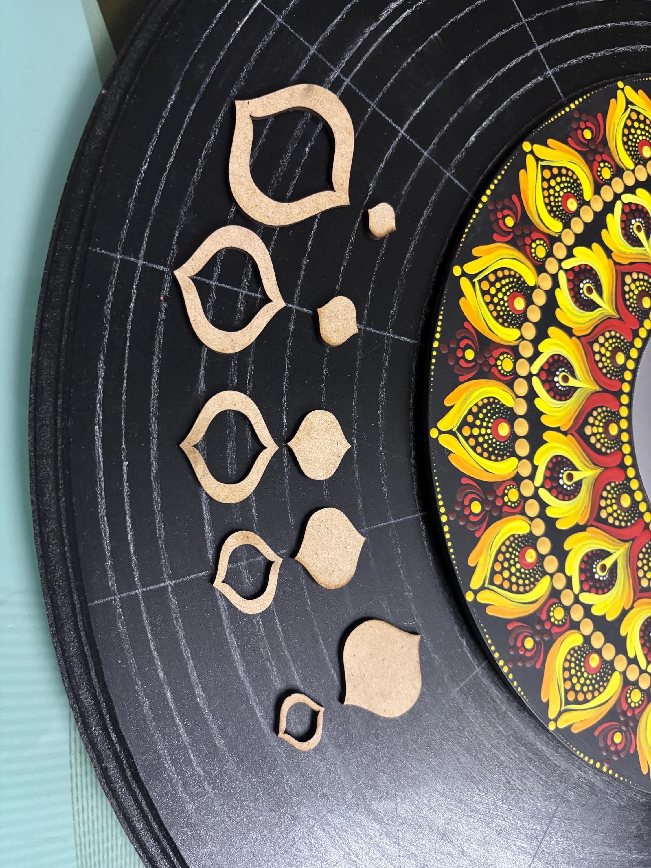 Mandala Art Stencils,8 Shapes,80 Mdf Cutouts,geometric Shapes Stencils ...