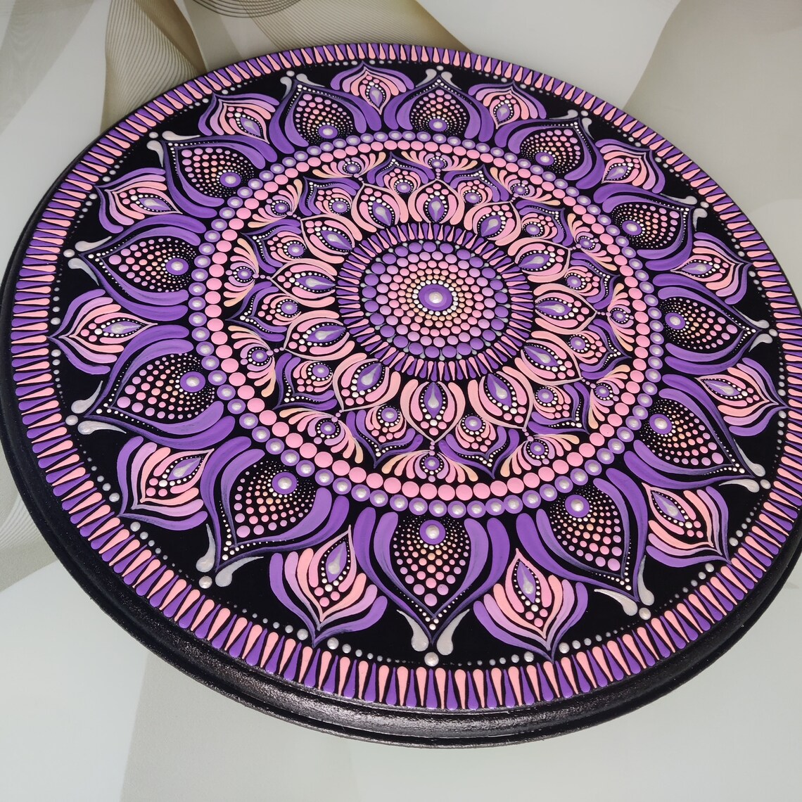 Dot Mandala Art, Purple and Pink Mandala,hand Painted,14 Inch Round ...