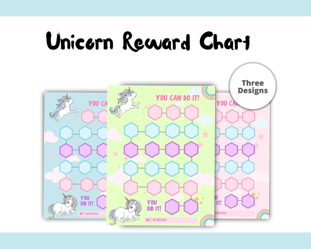 Rainbow Unicorn Reward Chart for Kids: Printable Behavior & Chore ...