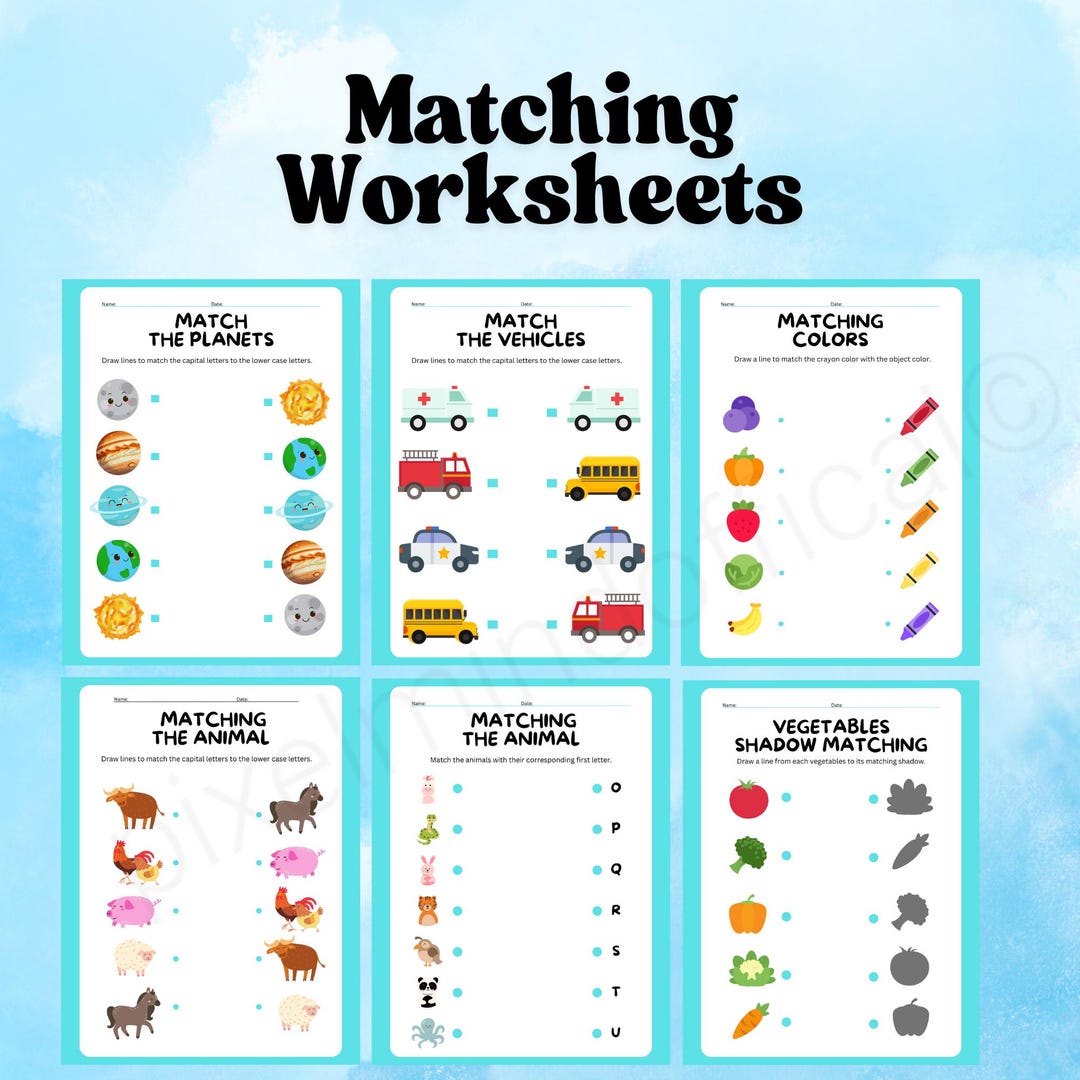 Printable Matching Worksheets for Kids | Match the Picture Activity ...