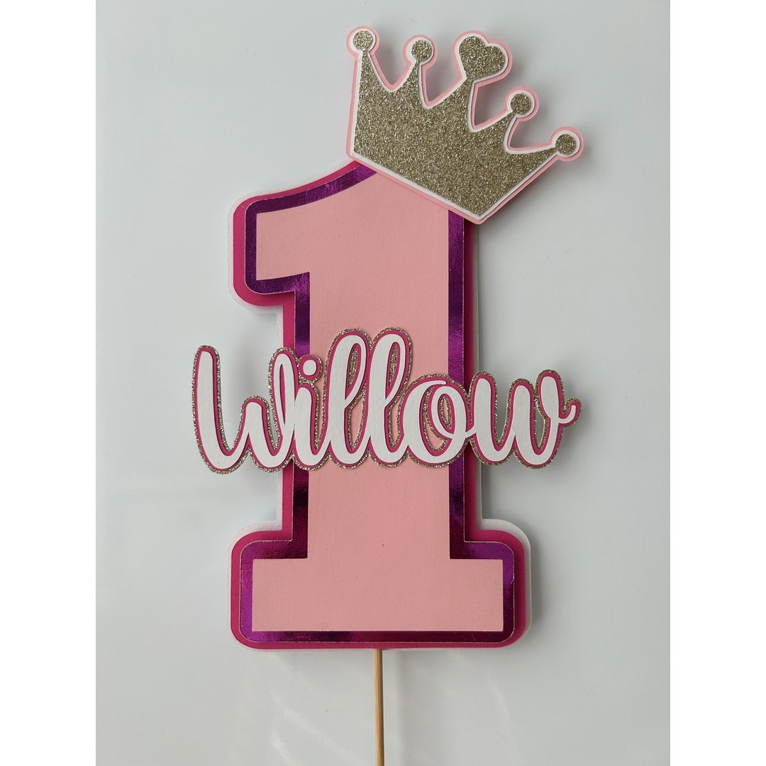 Personalised 1st Birthday Cake Topper One Year Boys Girls Custom Name ...
