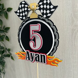 Personalised Racing Car Cake Topper Boys Girls Race Car Theme Birthday ...