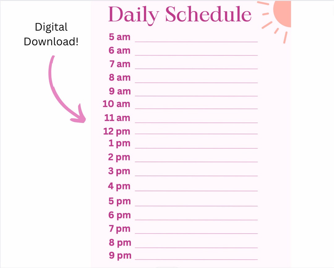 DAILY SCHEDULE, Daily Planner, Digital Download, Aged Care Daily ...