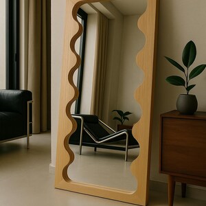 Wavy Mirror – Handmade Curvy Wall Mirror – Organic Frame – Custom ...