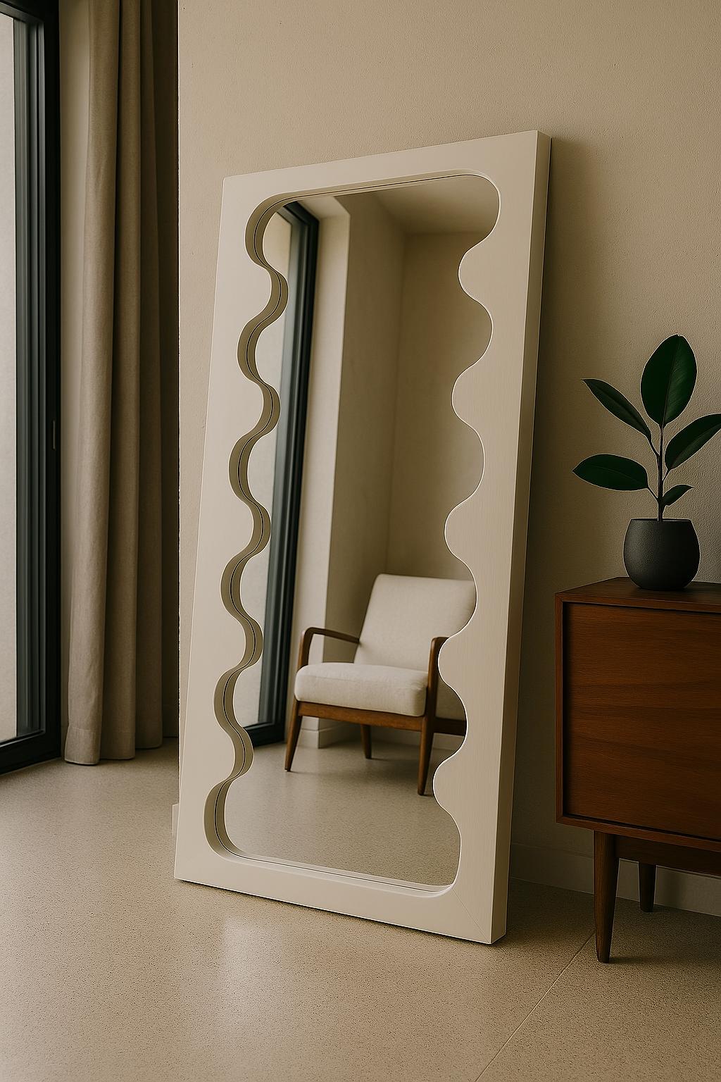 Wavy Mirror – Handmade Curvy Wall Mirror – Organic Frame – Custom ...