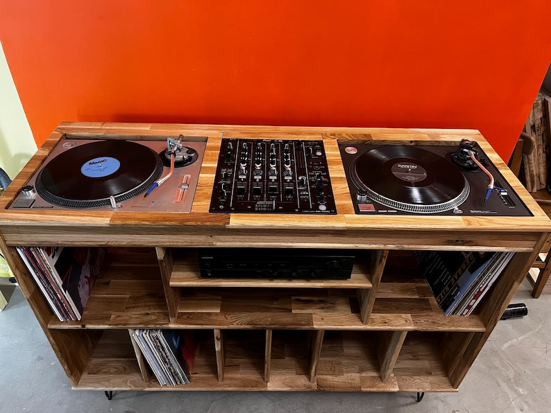 DJ Booth for Vinyls Turntables and Music Library - Etsy