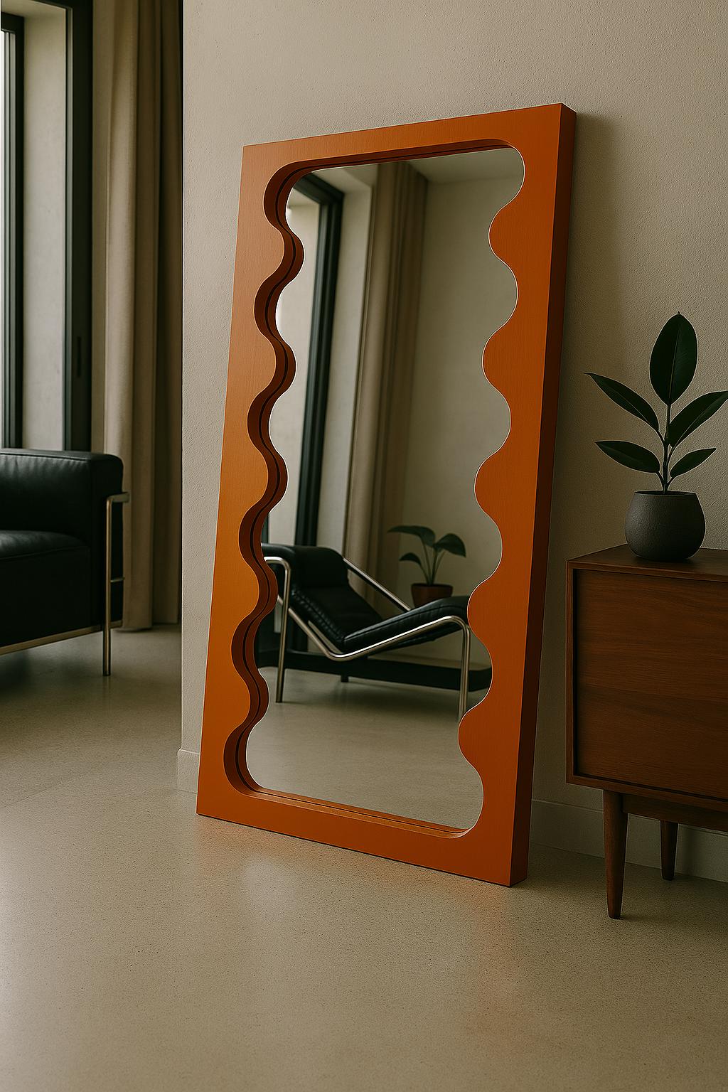 Wavy Mirror – Handmade Curvy Wall Mirror – Organic Frame – Custom ...