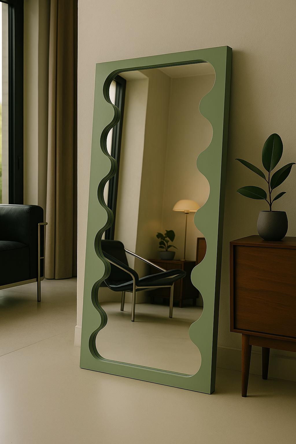 Wavy Mirror – Handmade Curvy Wall Mirror – Organic Frame – Custom ...