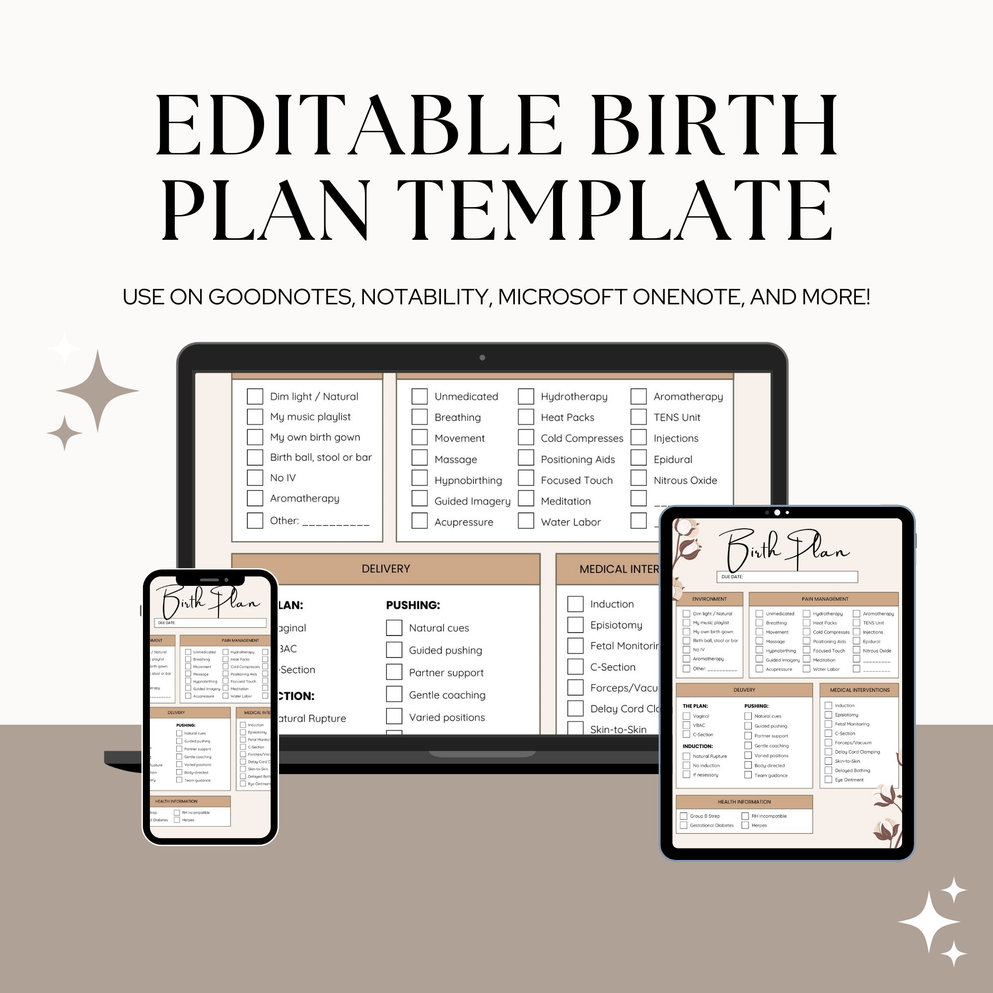Customizable Birth Plan & Pregnancy Planner Editable Template - Etsy