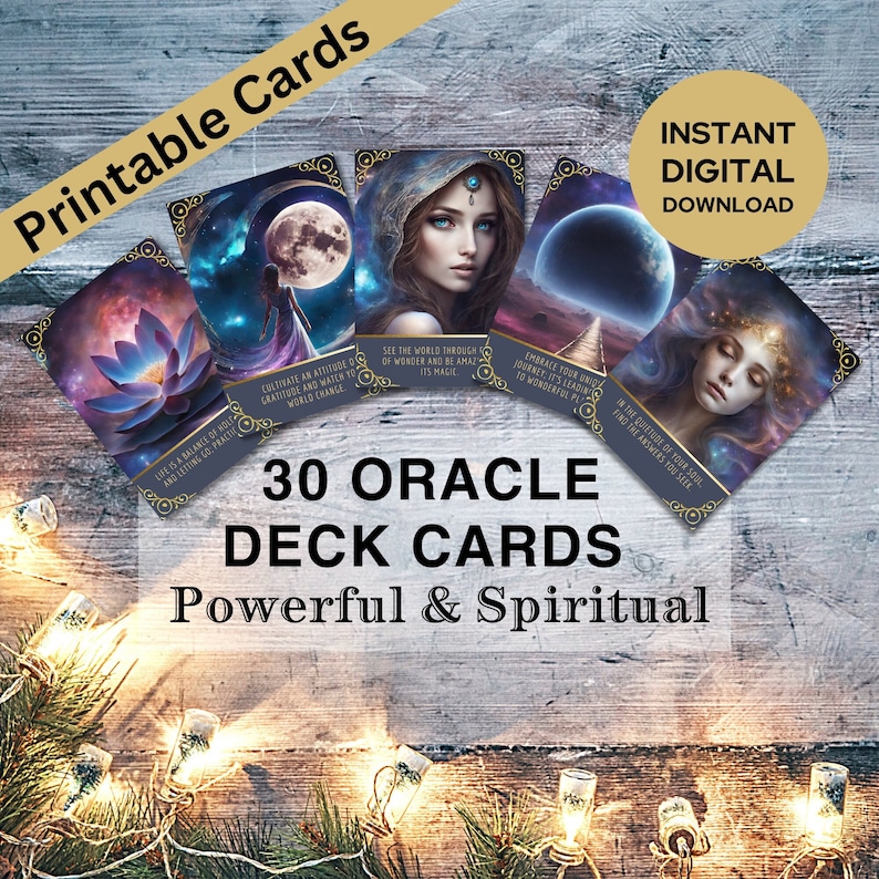 Printable Spiritual Oracle Cards Positive Affirmation Cards Powerful ...