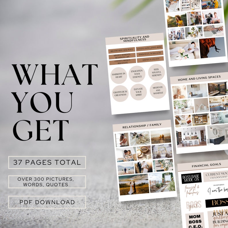 2024 Printable Vision Board Kit | Manifesting Abundance | Positive ...