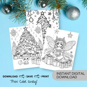 20 Printable Christmas Fairies Coloring Pages | Activities for Kids ...
