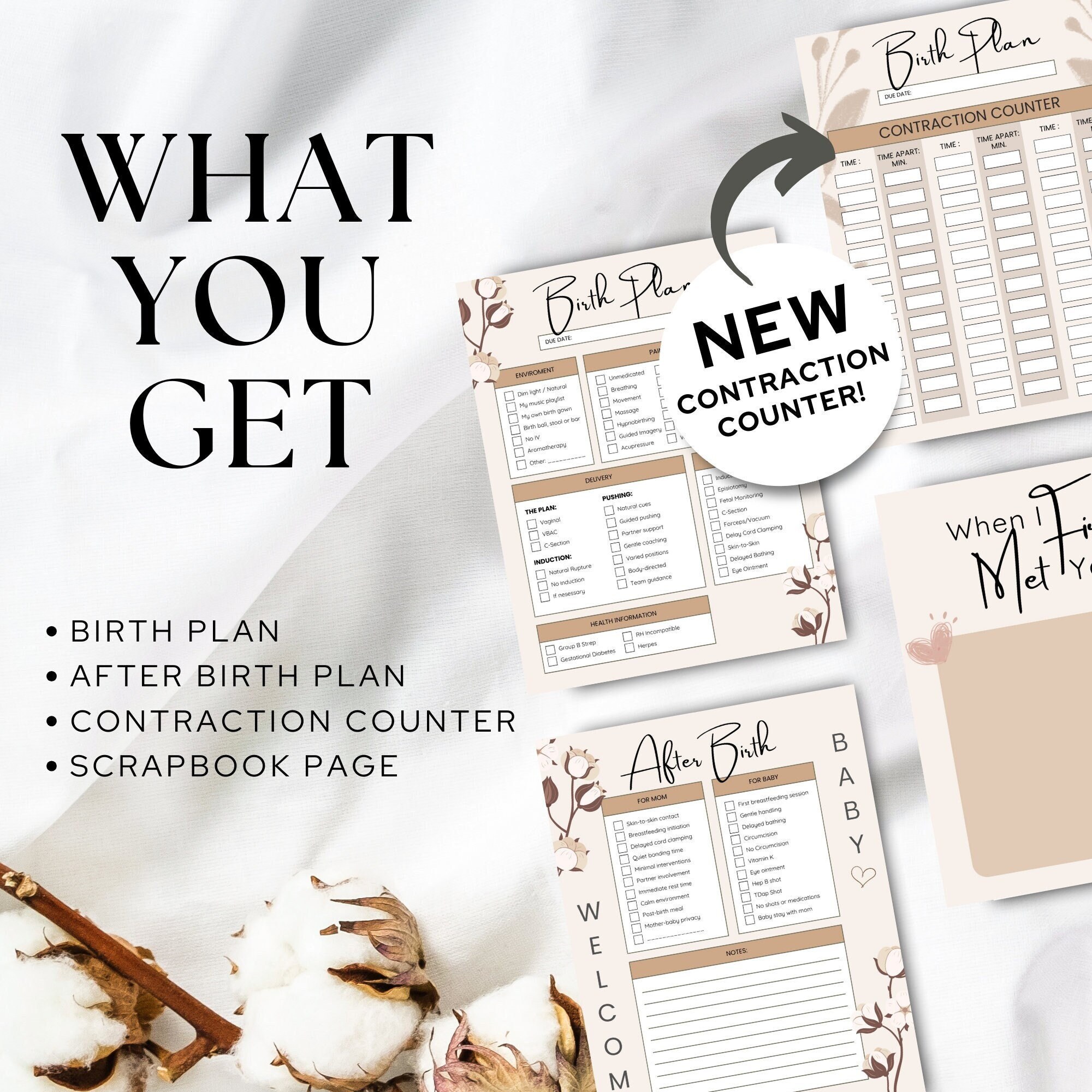 Customizable Birth Plan & Pregnancy Planner, Editable Template for ...