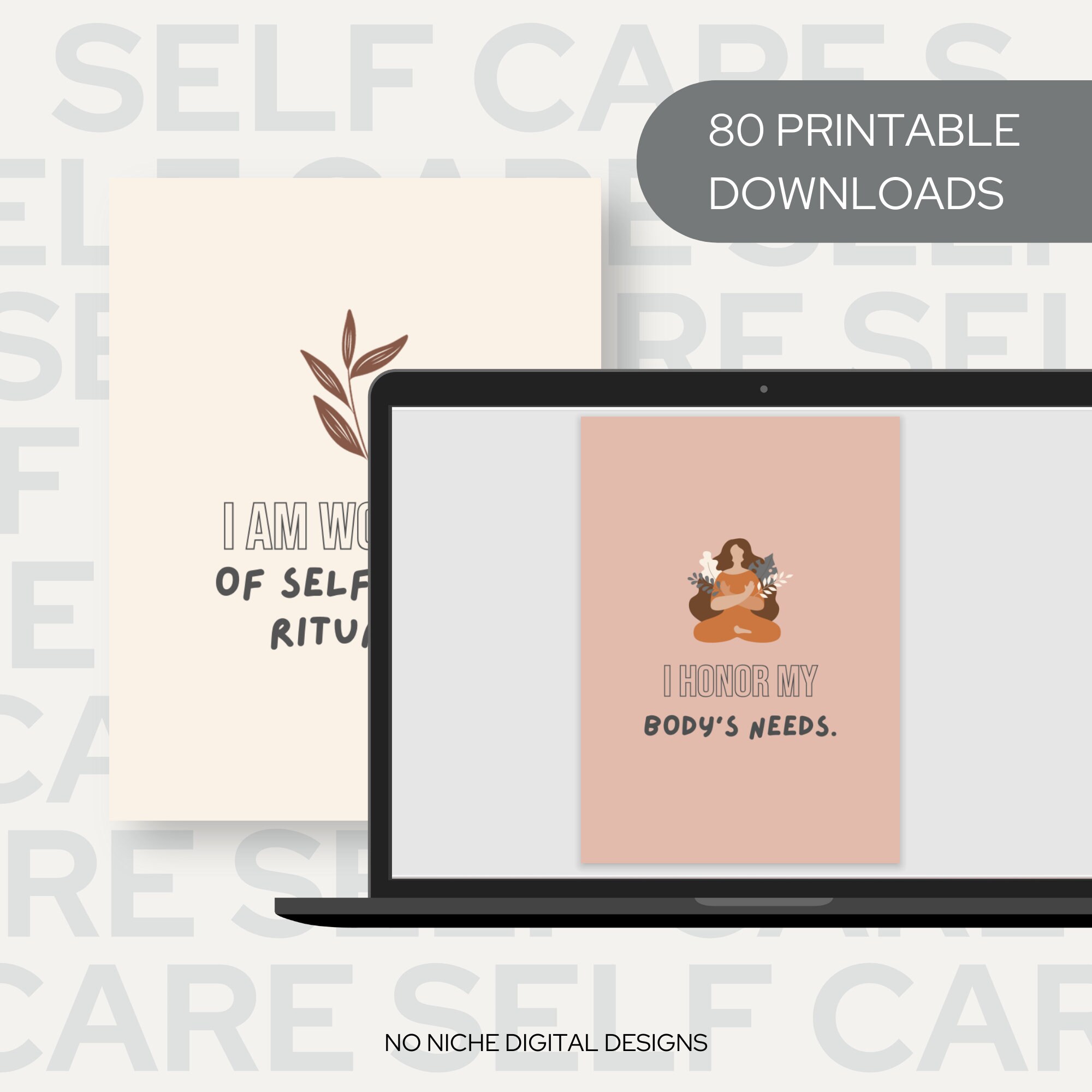 80 Self-care Affirmation Cards Printable Deck for Calming Corner ...