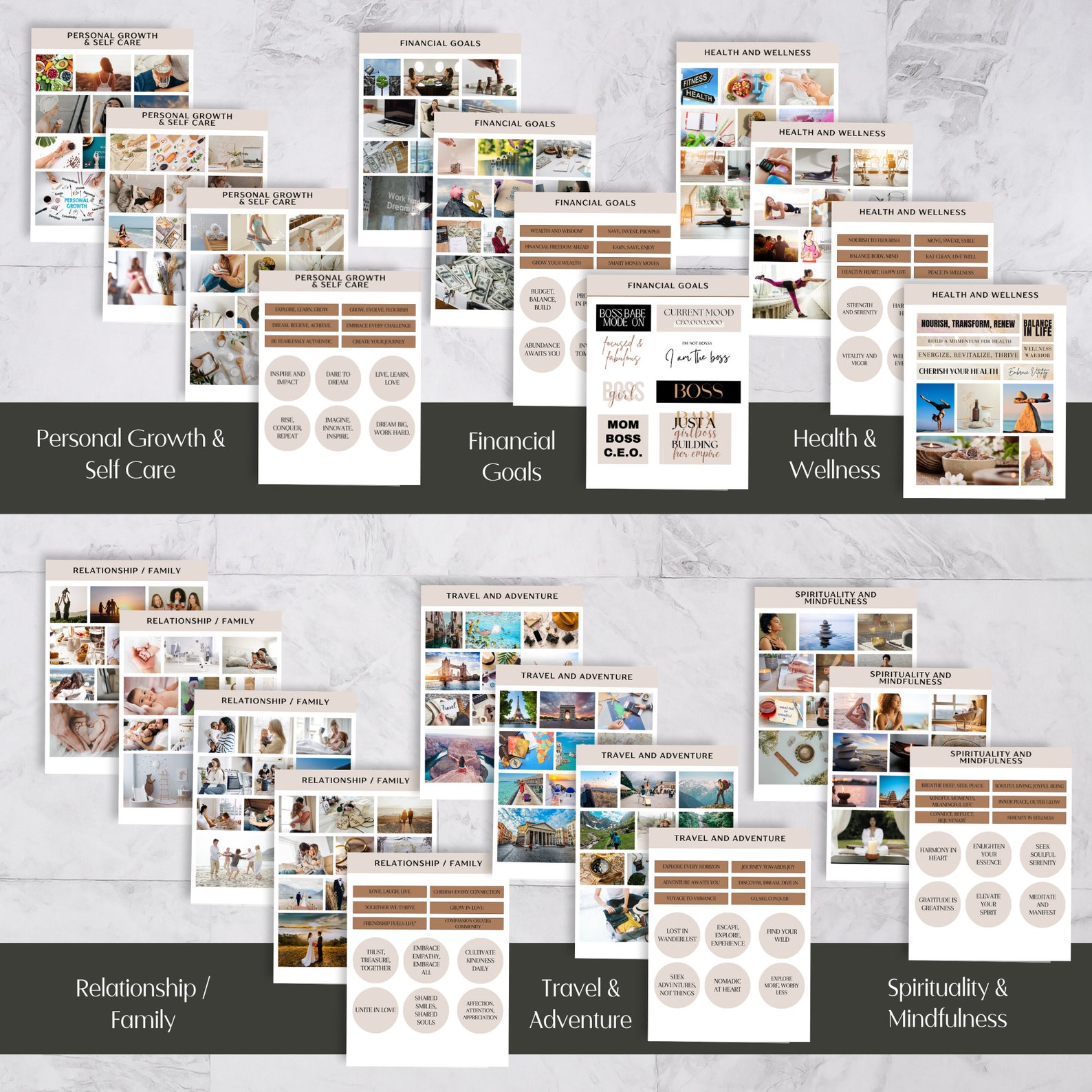 2024 Printable Vision Board Kit | Manifesting Abundance | Positive ...