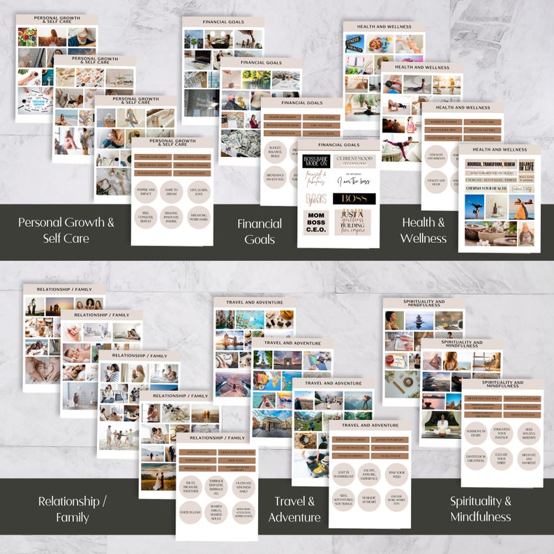 2024 Printable Vision Board Kit | Manifesting Abundance | Positive ...