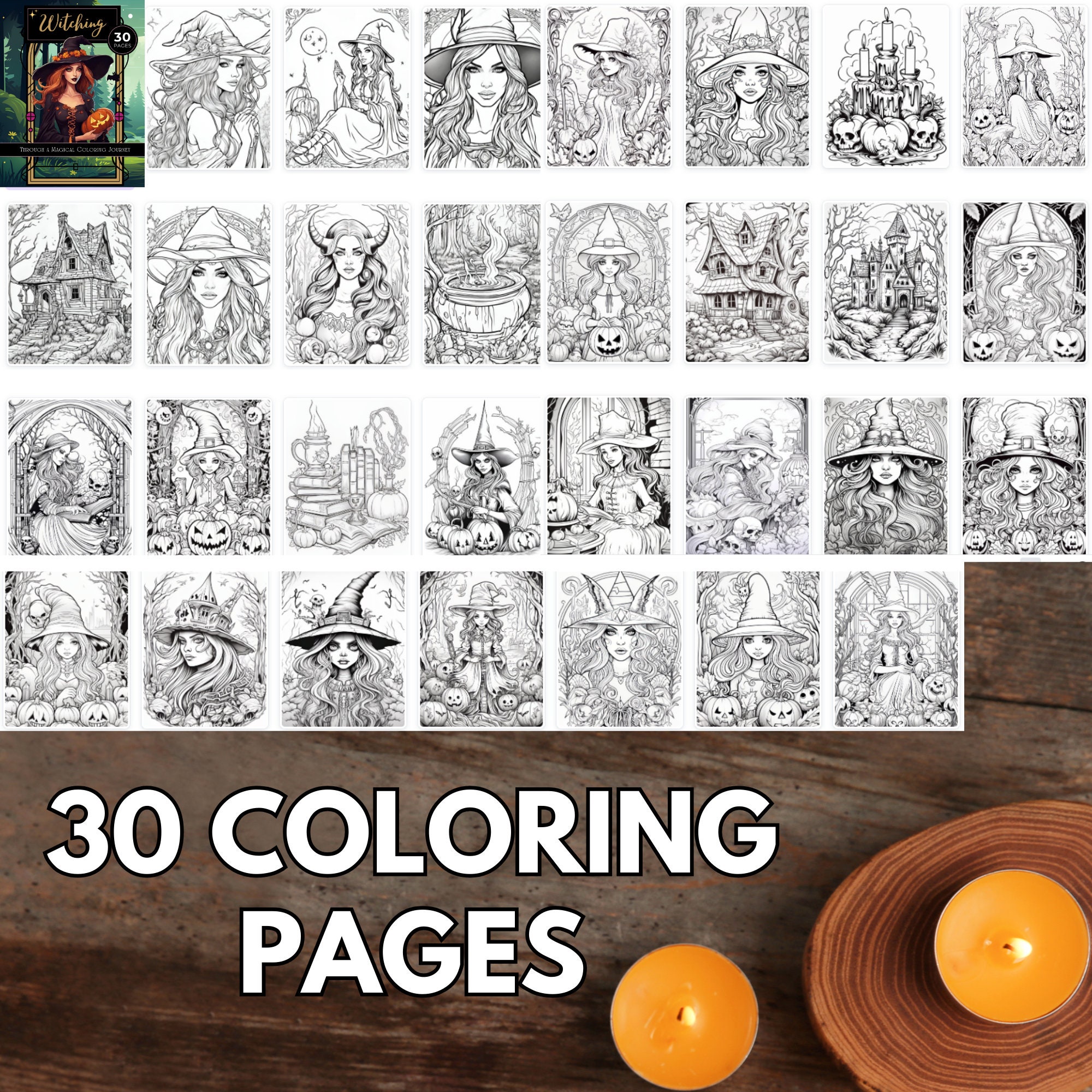 30 Witch Coloring Pages | Printable Adult Coloring Sheets | Fantasy ...