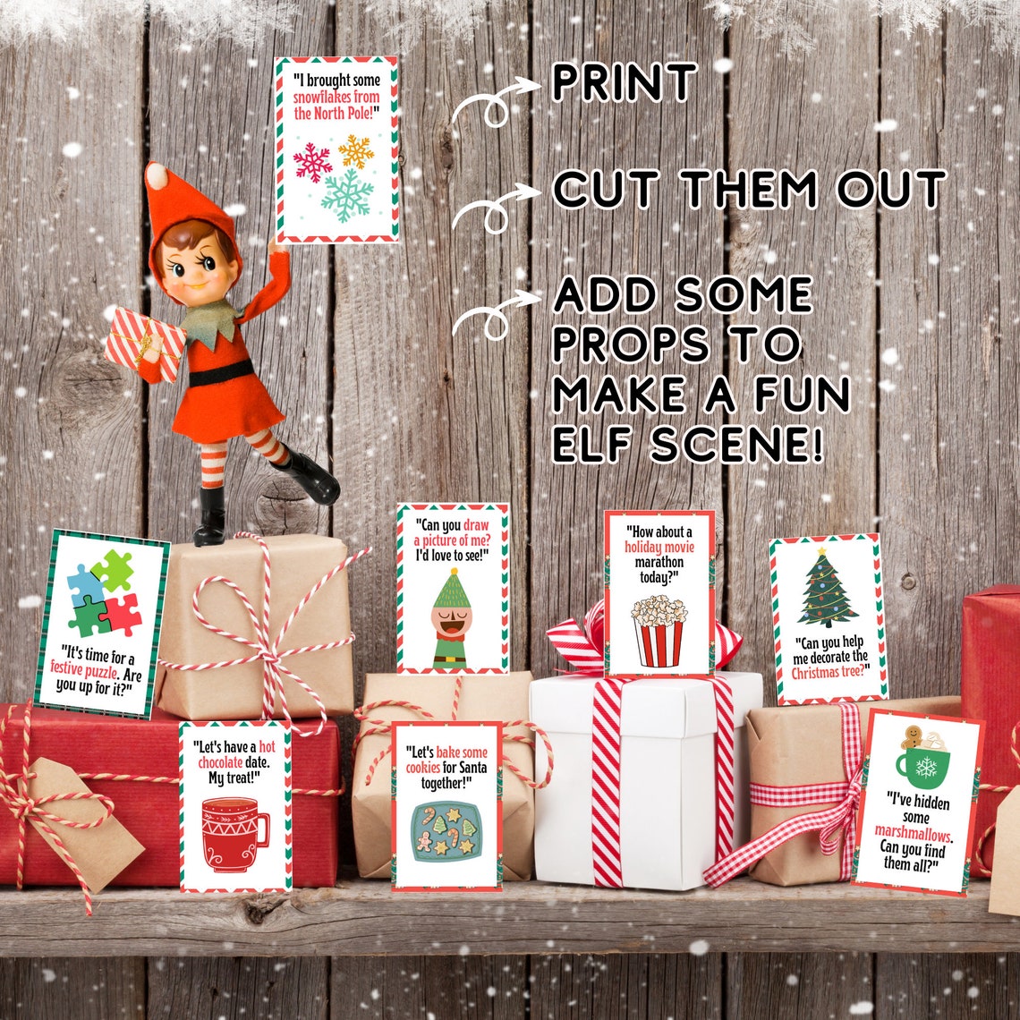 Printable Christmas Scavenger Hunt Game and Christmas Elf Notes Bundle ...