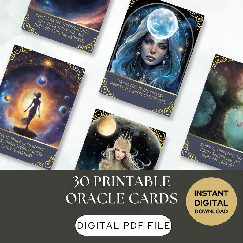 Printable Spiritual Oracle Cards Positive Affirmation Cards Powerful ...