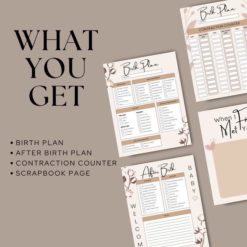 Customizable Birth Plan & Pregnancy Planner Editable Template - Etsy
