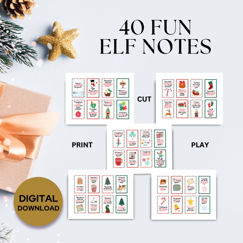Printable Christmas Scavenger Hunt Game and Christmas Elf Notes Bundle ...