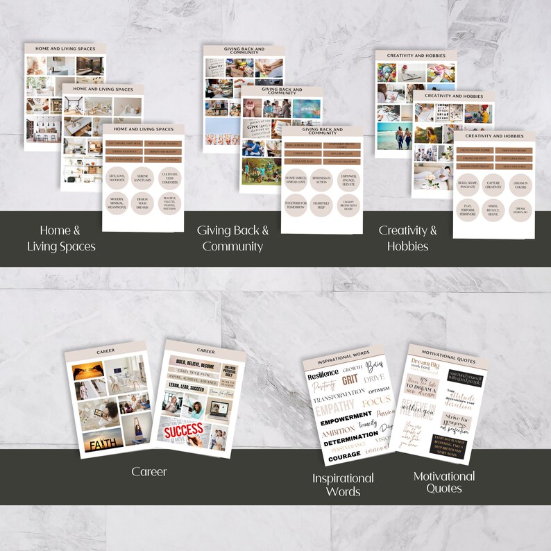 2024 Printable Vision Board Kit | Manifesting Abundance | Positive ...