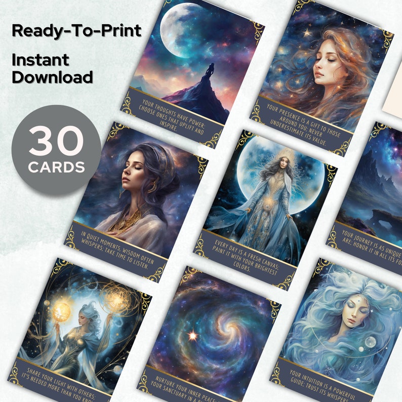 Printable Spiritual Oracle Cards Positive Affirmation Cards Powerful ...