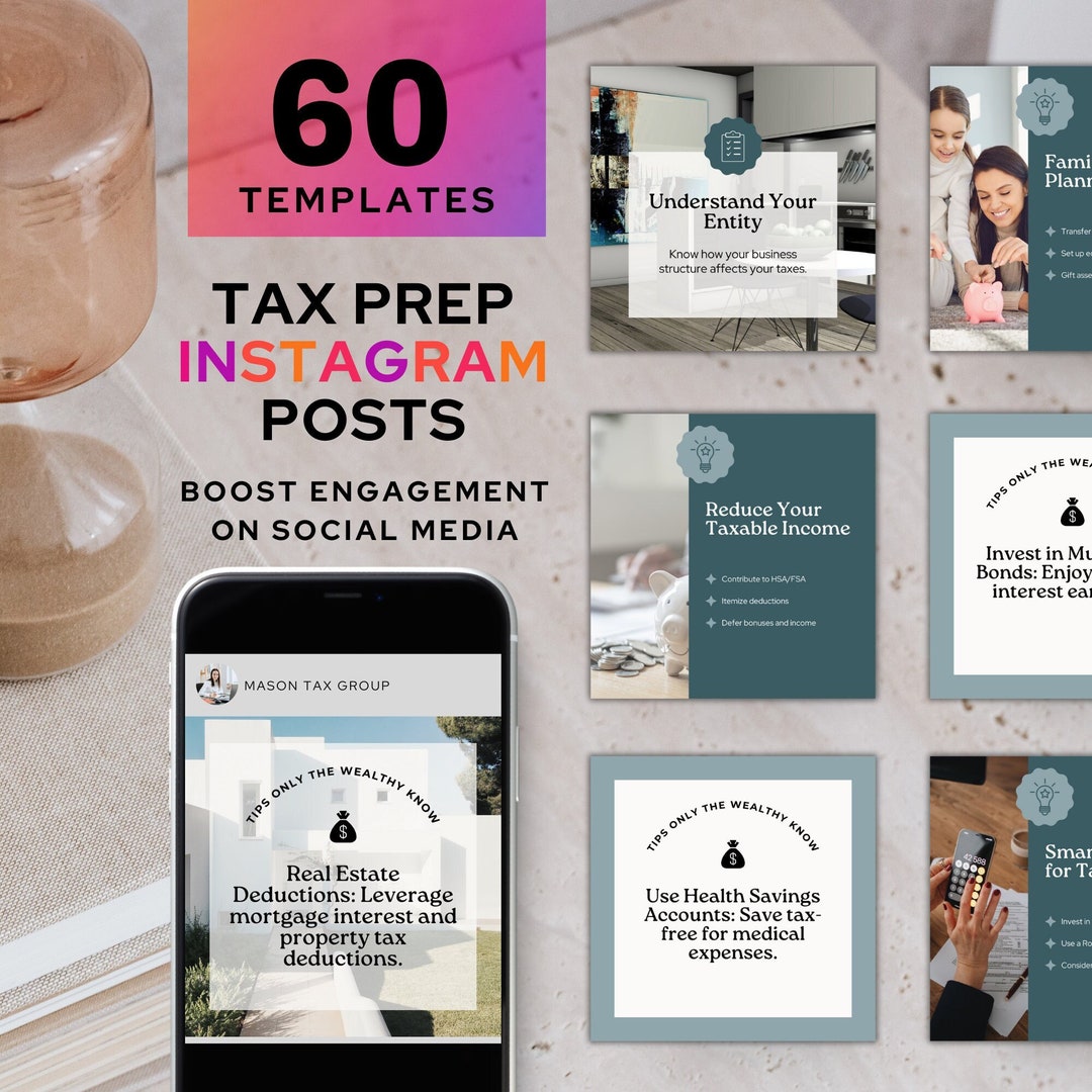 Editable Instagram Post Templates for Small Business | Tax Preparation ...