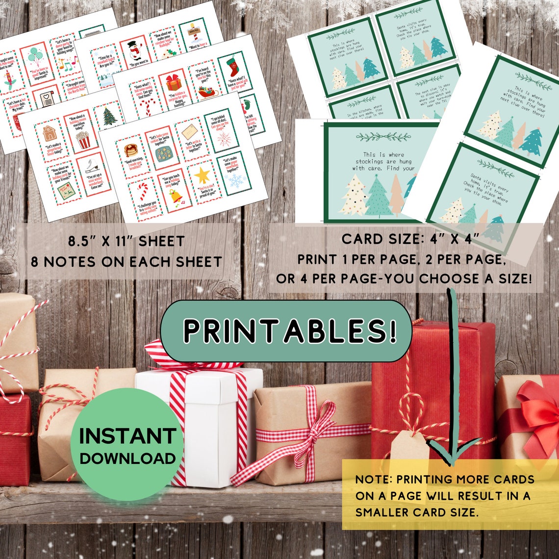 Printable Christmas Scavenger Hunt Game and Christmas Elf Notes Bundle ...