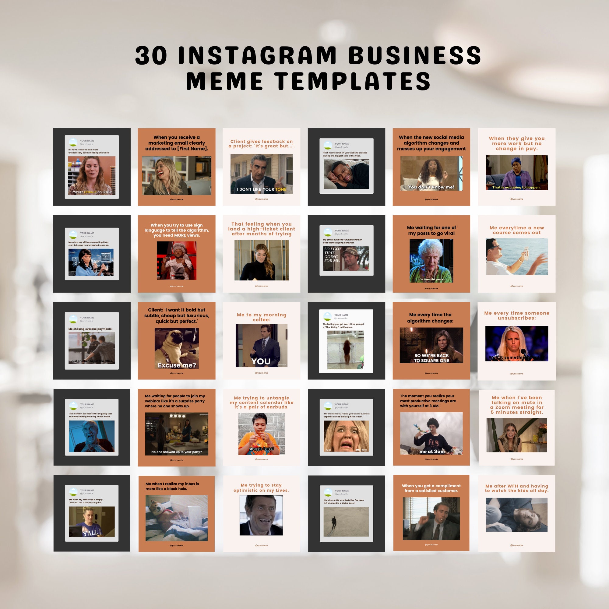 Business Meme Instagram Post Templates for Small Business Social Media ...