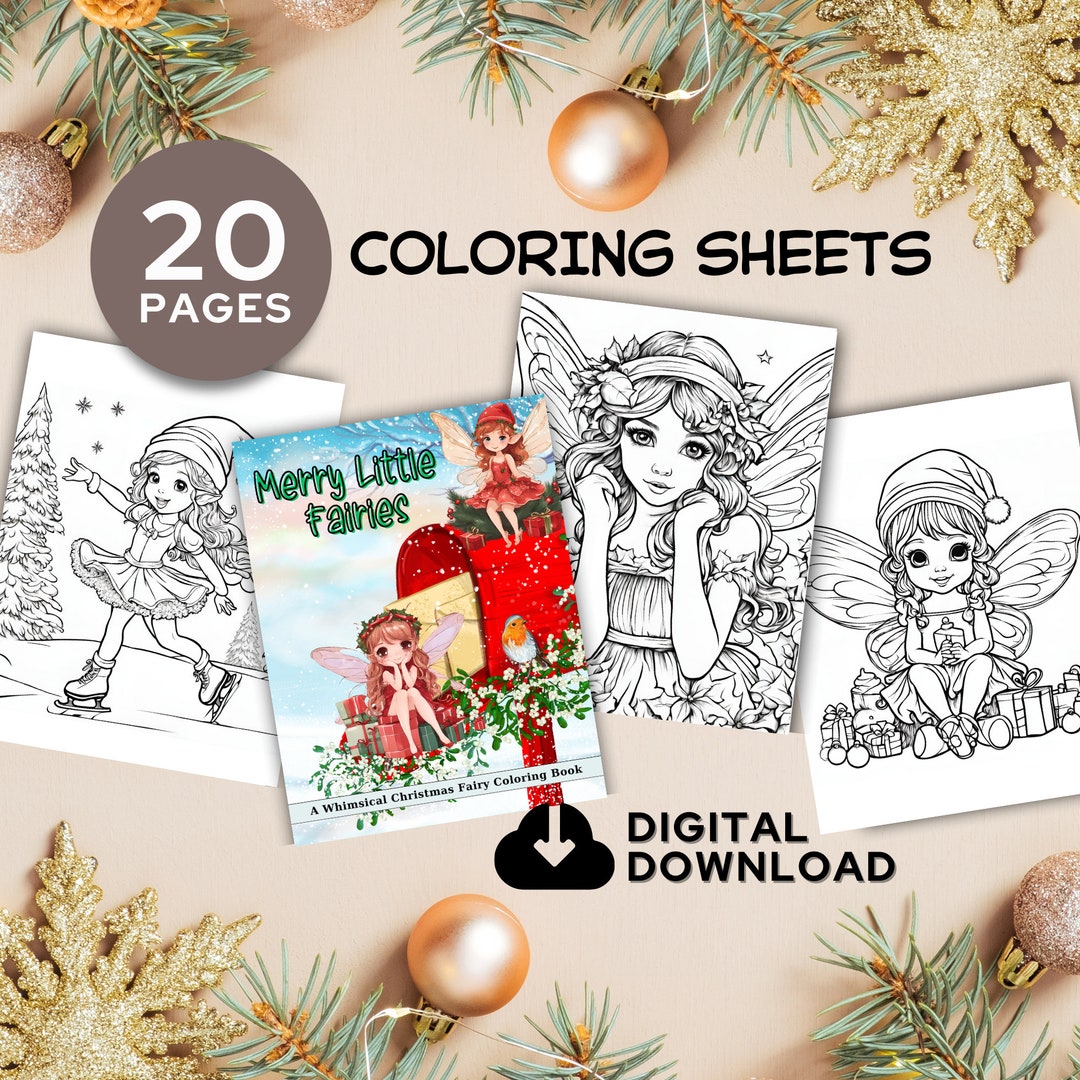 20 Printable Christmas Fairies Coloring Pages | Activities for Kids ...