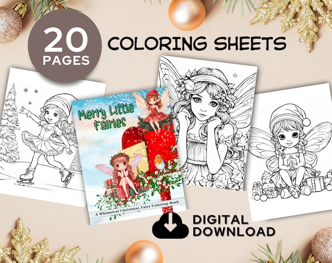 20 Printable Christmas Fairies Coloring Pages | Activities for Kids ...