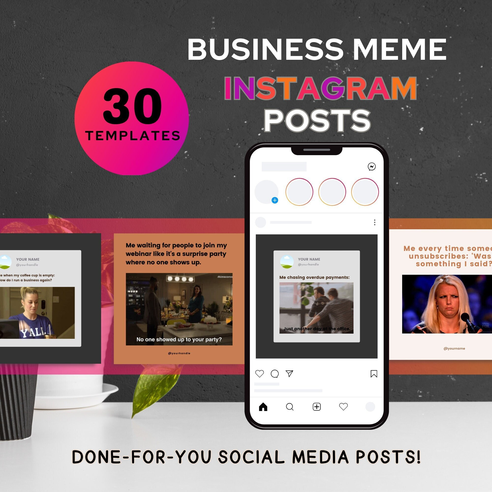Business Meme Instagram Post Templates for Small Business | Social ...