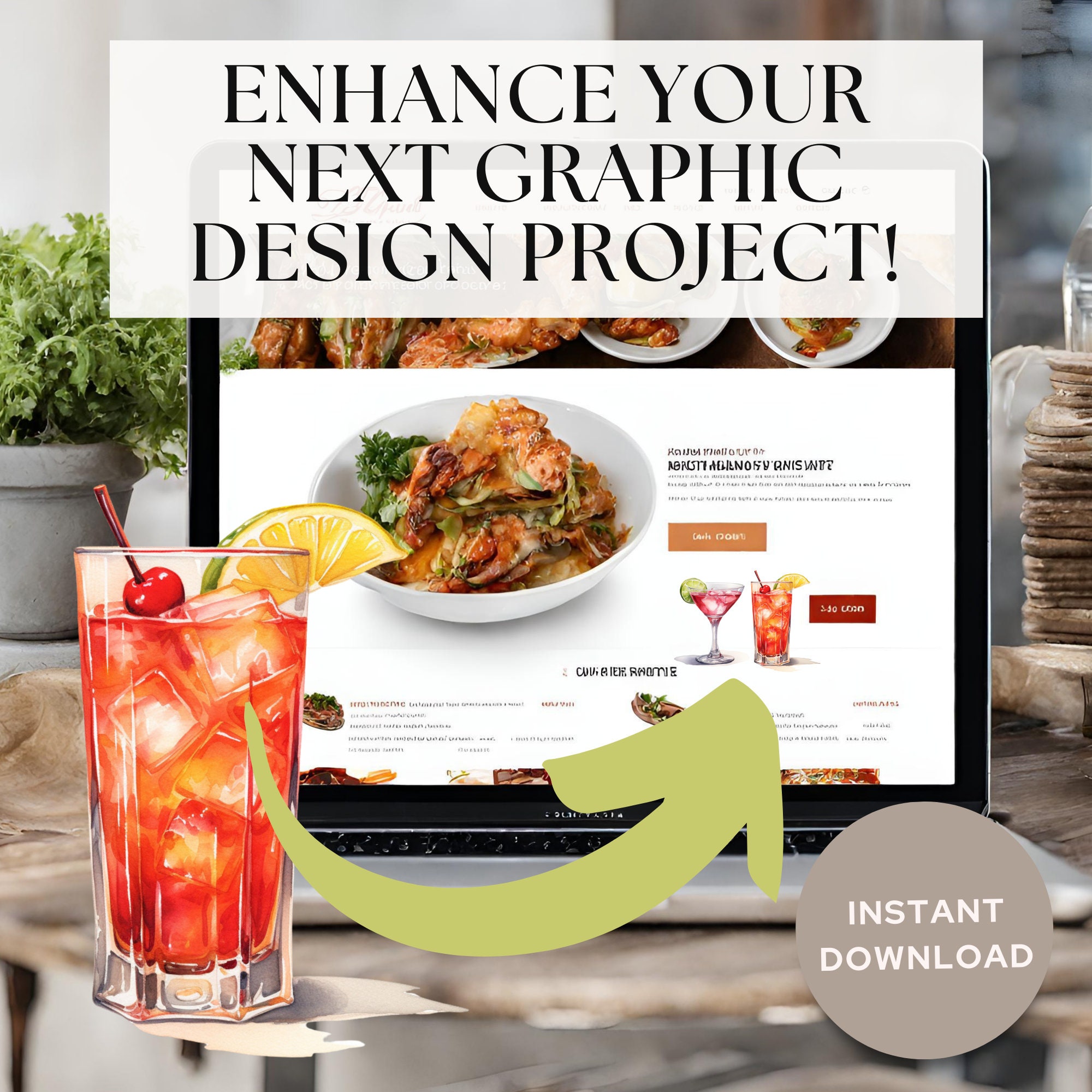 Watercolor Cocktail Clipart Pack - 25 Alcohol Pngs for Signature Drinks ...