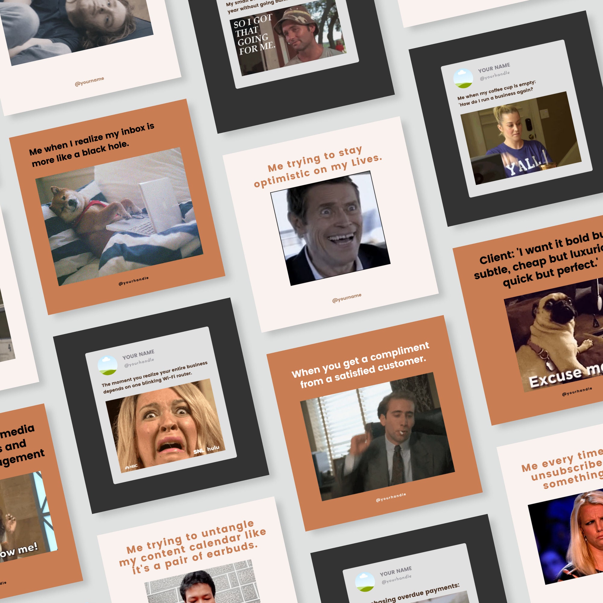 Business Meme Instagram Post Templates for Small Business Social Media ...